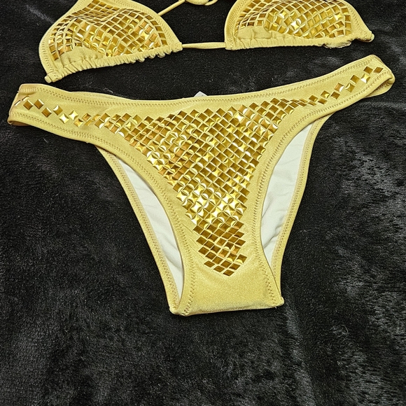 Tigerlily | Swim | Tigerlily Shimmering Gold Bikini Set | Poshmark